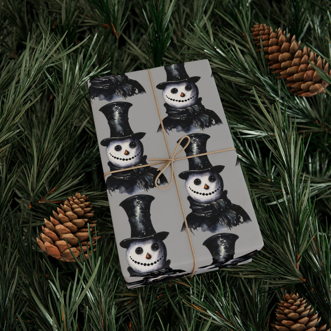 Gothic Snowman Wrapping Paper Collection Gothic Christmas - Etsy