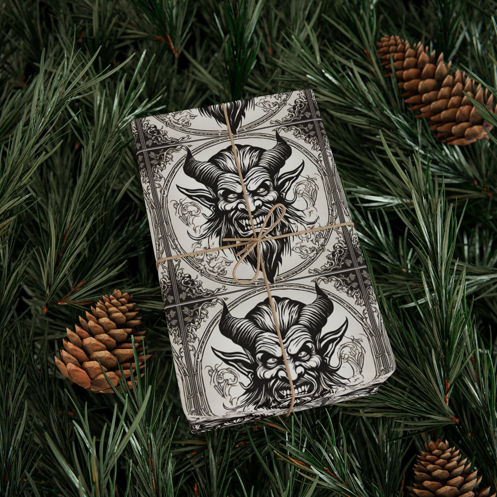 Krampus Traditional Wrapping Paper Unique Christmas Gift Wrap Creepmas ...