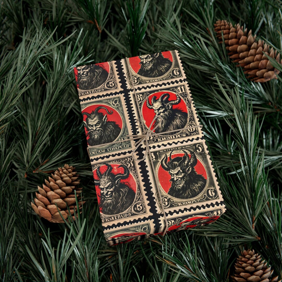 Krampus Collection - Vintage Postage Stamp Traditional Classic Wrapping ...