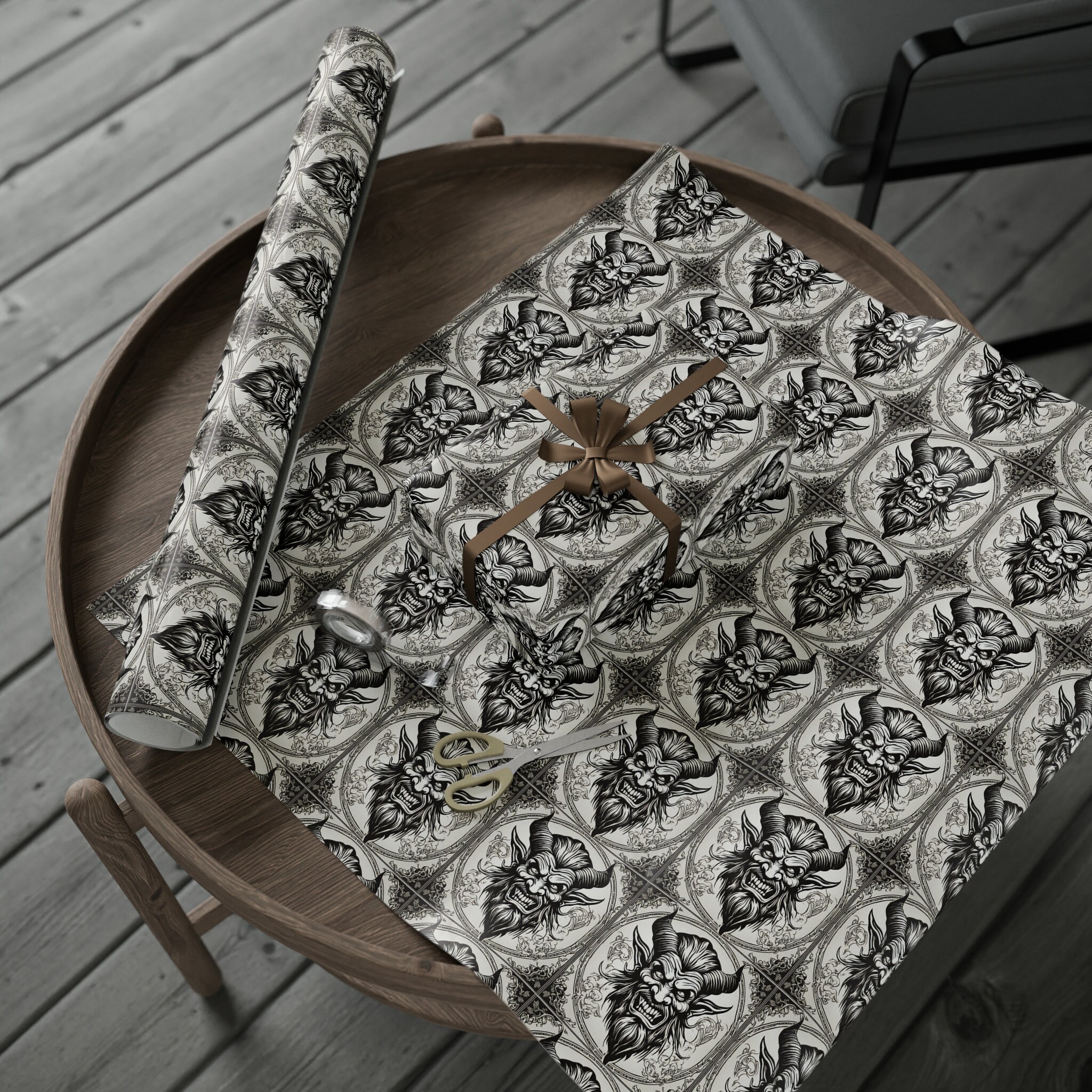 Krampus Traditional Wrapping Paper Unique Christmas Gift Wrap Creepmas ...