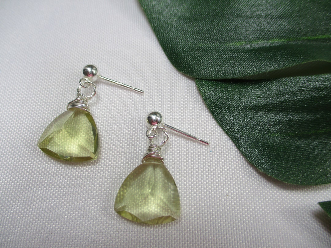 Sparkling Lemon Quartz Drop Earrings - Etsy