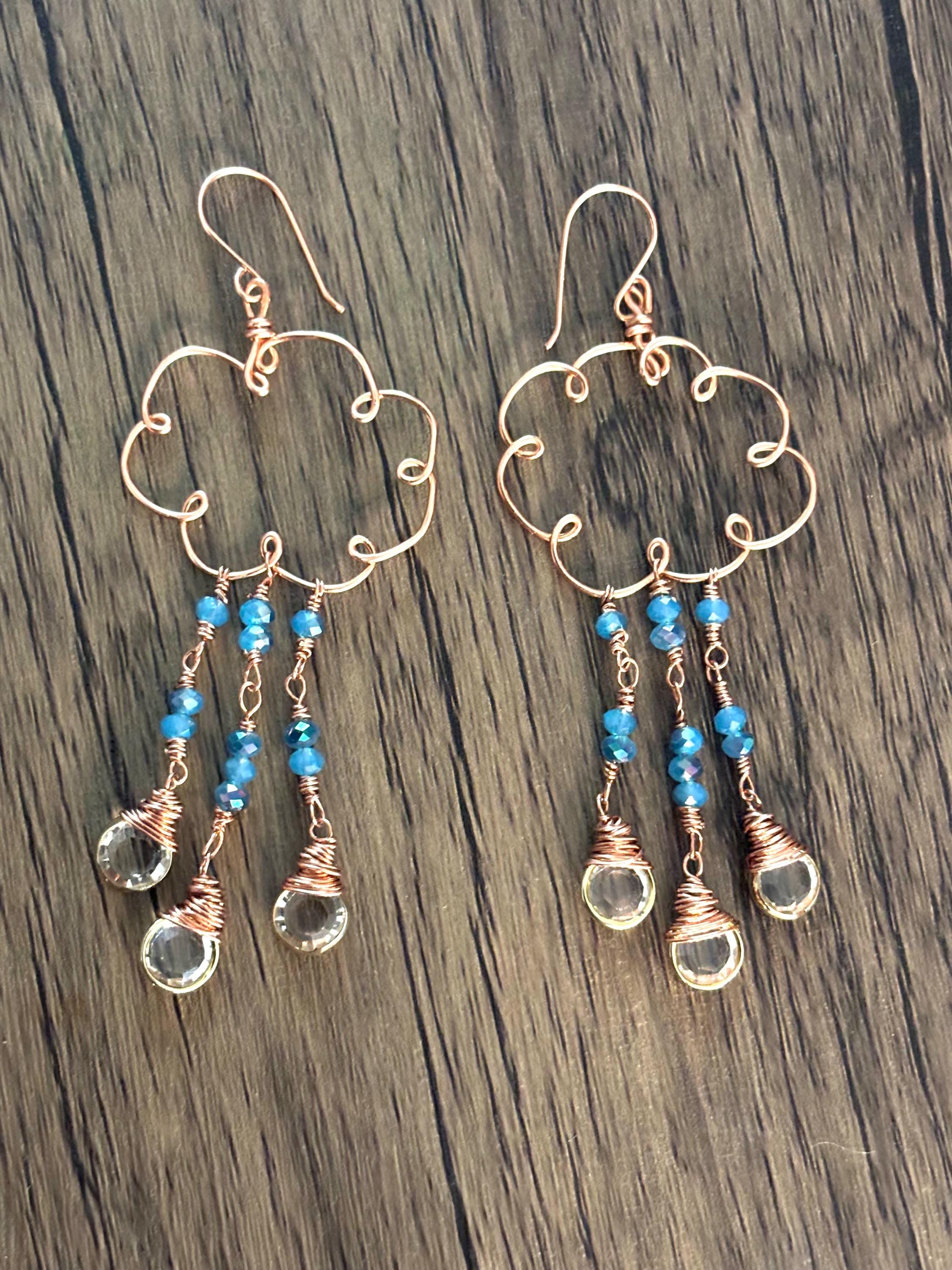 Rain Clouds Dangle Drop Earrings, Art Jewelry, Unique Jewelry, Unique ...