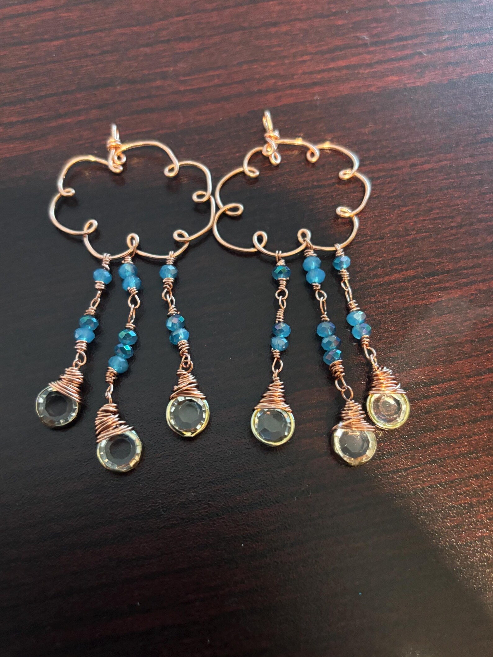 Rain Clouds Dangle Drop Earrings, Art Jewelry, Unique Jewelry, Unique ...