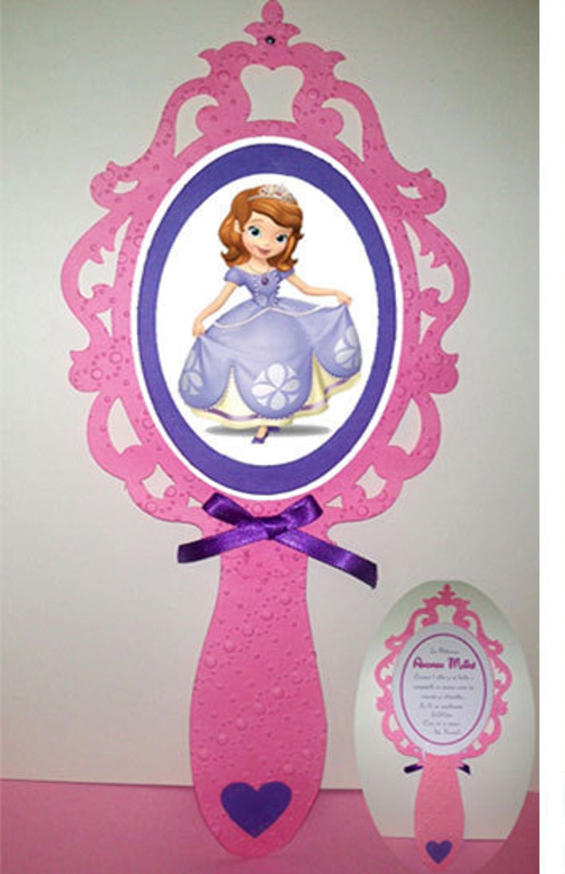 Sofia the first Mirror Invitation Snow White Mirror | Etsy