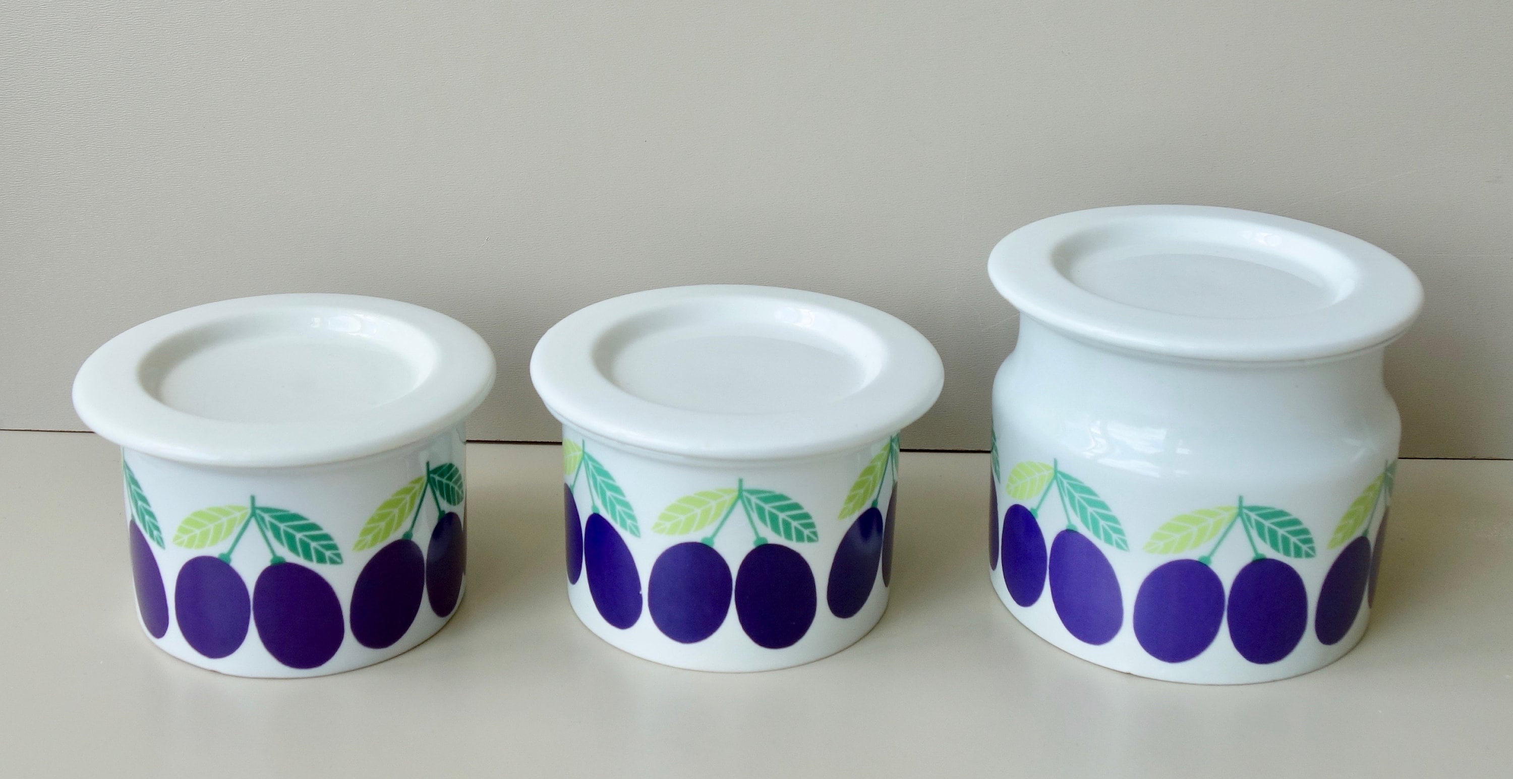 3 X Vintage Arabia Pomona Plum Marmalade Jam Storage Pots Two | Etsy