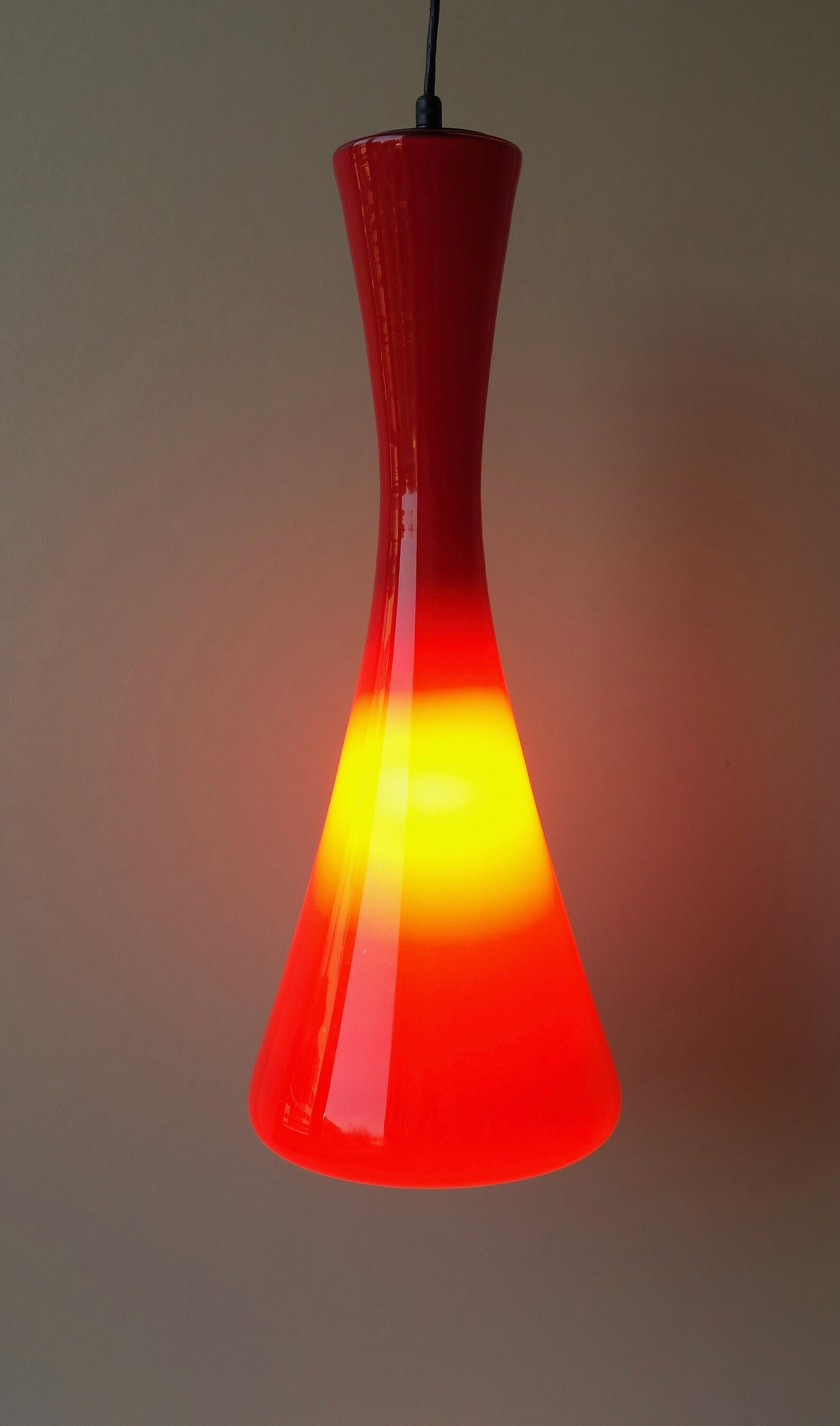 Exceptional Hour Glass Shaped Large Italian Mouth Blown Red | Etsy