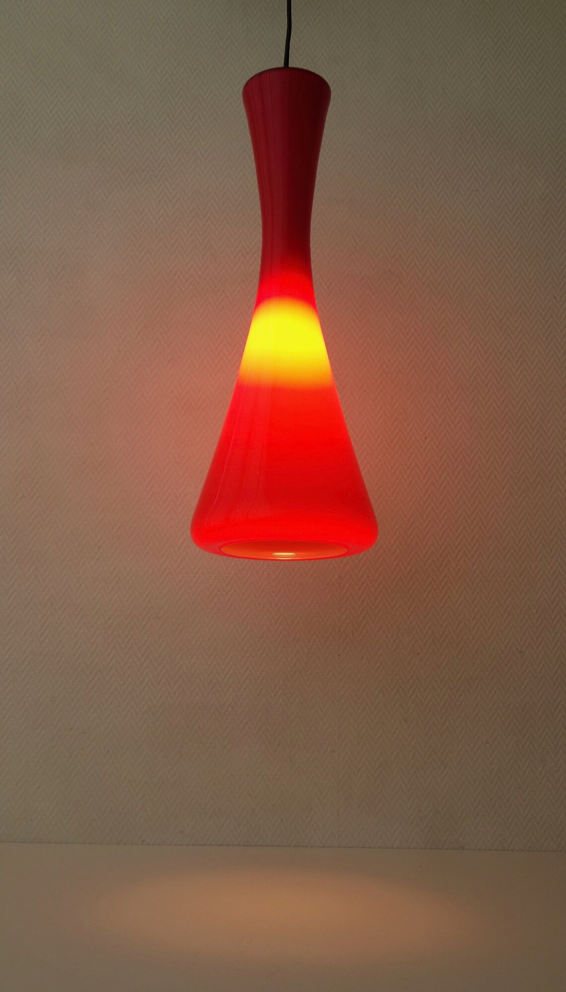 Exceptional Hour Glass Shaped Large Italian Mouth Blown Red | Etsy