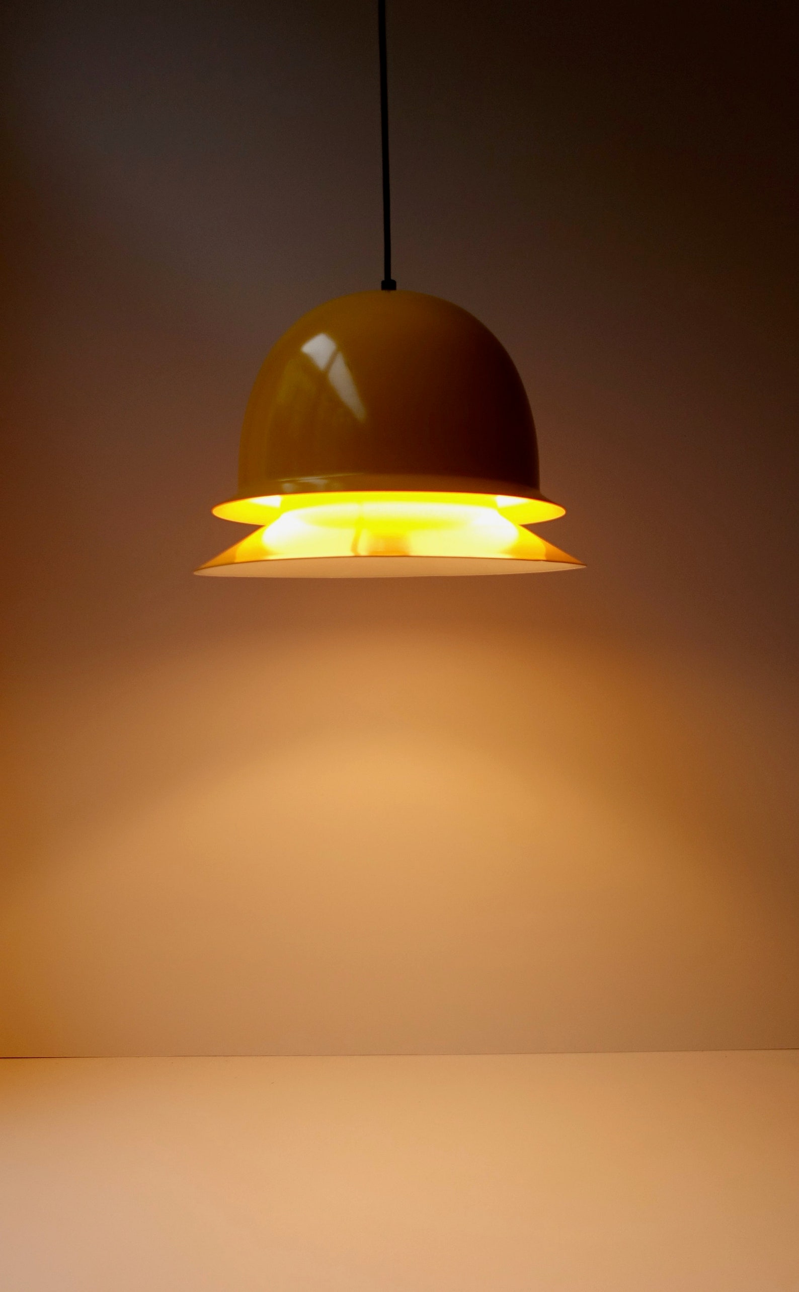 Rare Model Large Yellow Double Bowler Hat Shape Graphic Metal Pendant ...