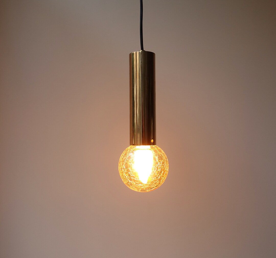 Excellent Condition Small Window Pendant Light Lamp Honey Colored ...