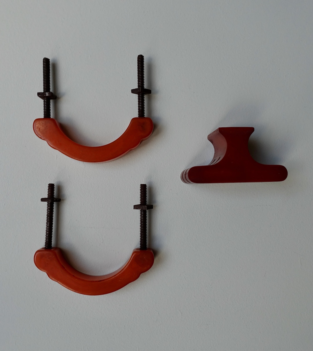 Vintage Butterscotch Art Deco Cabinet Furniture Knob and Pull Handles Drawer Pulls Bakelite ...