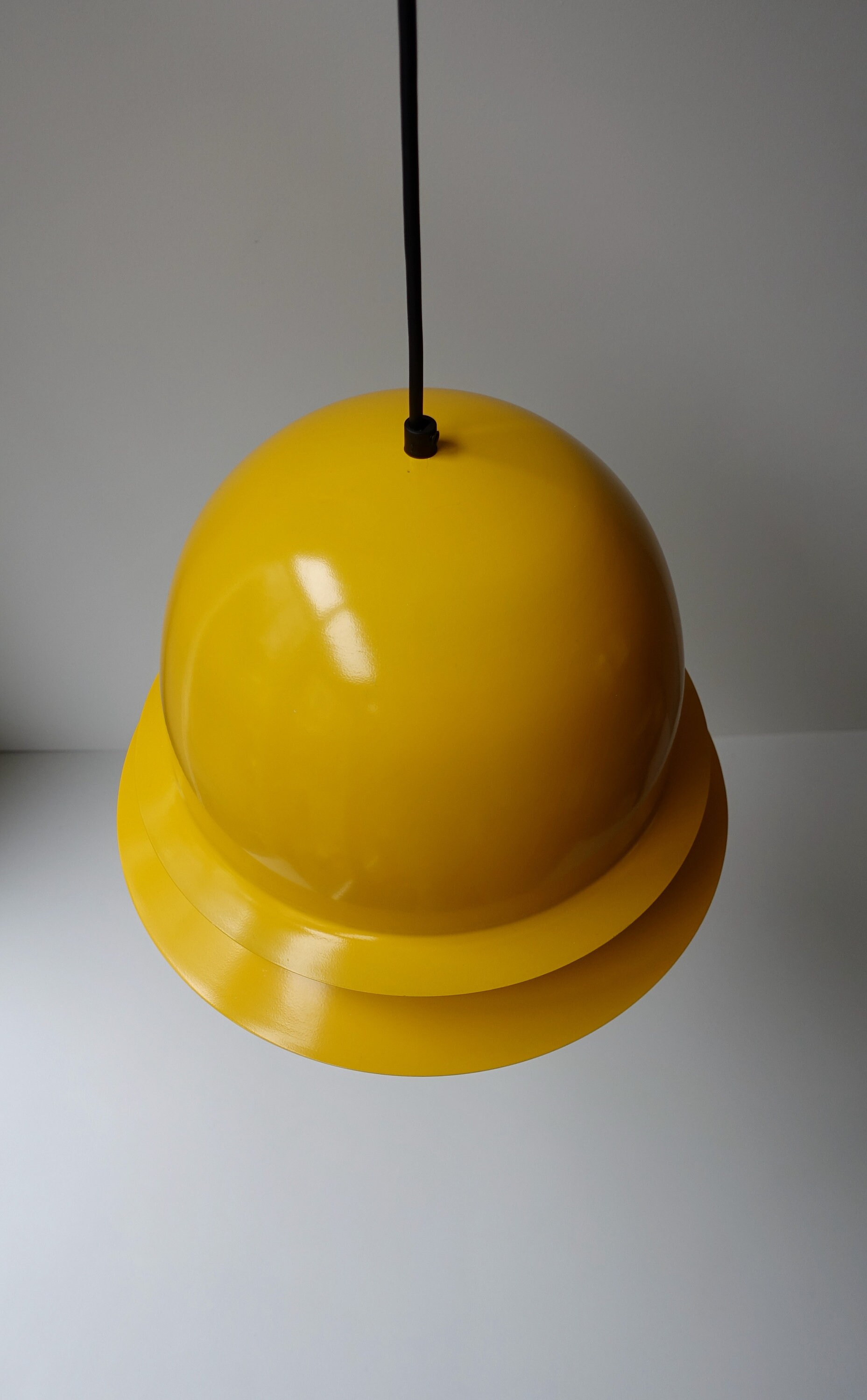 Rare Model Large Yellow Double Bowler Hat Shape Graphic Metal Pendant ...