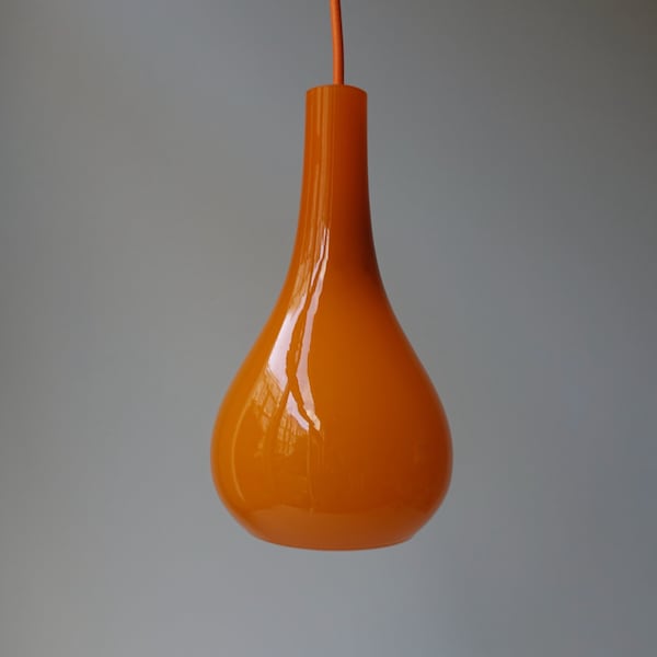 Orange Glass Retro Pendant Light - Etsy UK