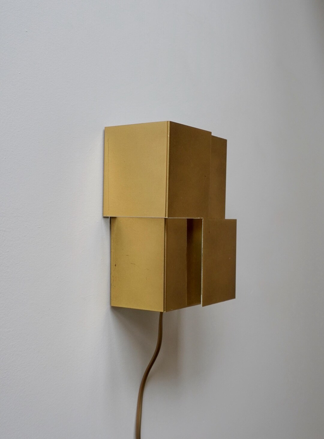 Authentic Vintage Brass Gold Wall Lamp Miro Geometric Model 1703 Anvia ...