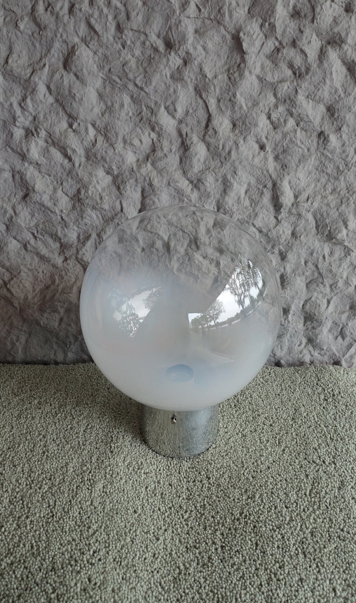 Space age large ball shaped glass table desk lamp light | Etsy