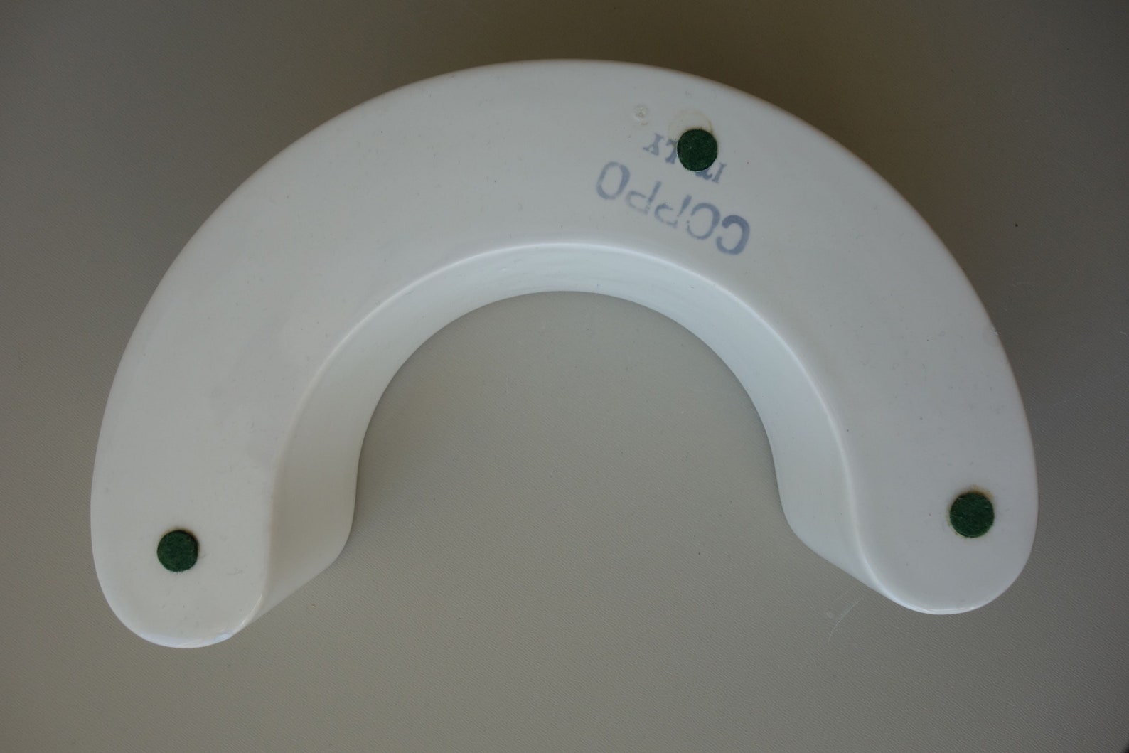 2 two vintage half moon crescent glazed ceramics vases black & | Etsy