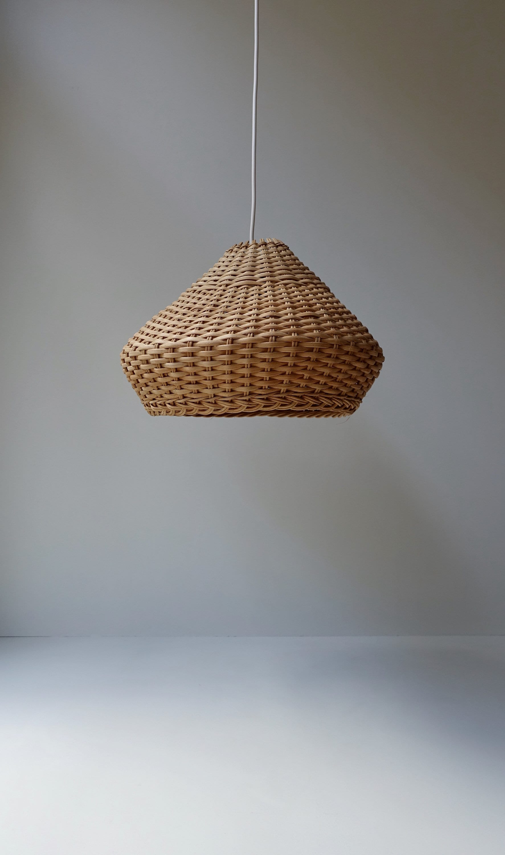 Genuine 1970s Wicker Work Reed Large Nomadic Tent Shaped Pendant ...