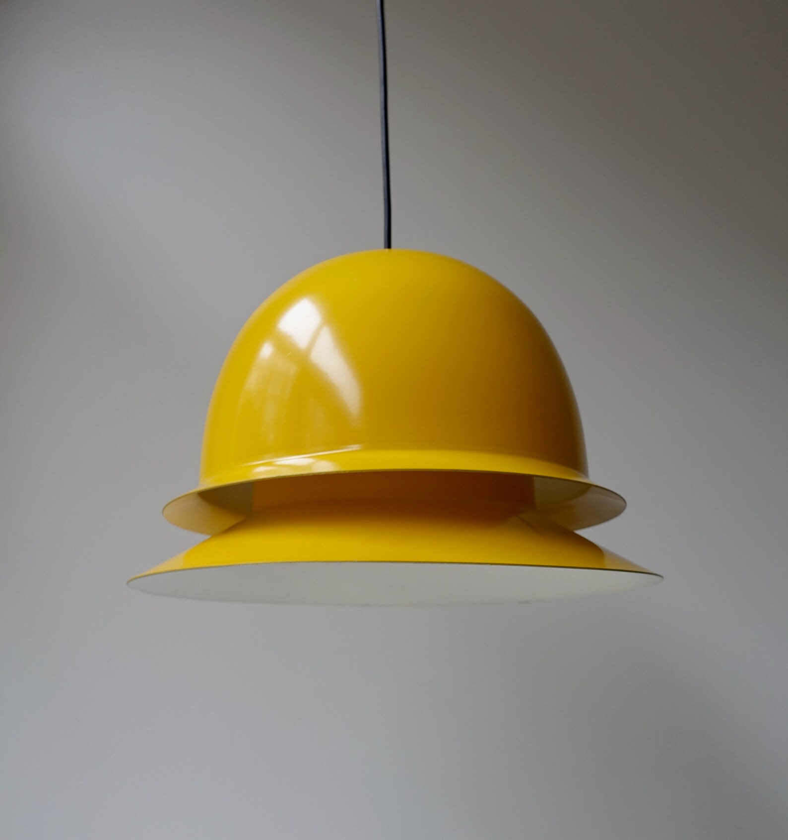 Rare Model Large Yellow Double Bowler Hat Shape Graphic Metal Pendant ...
