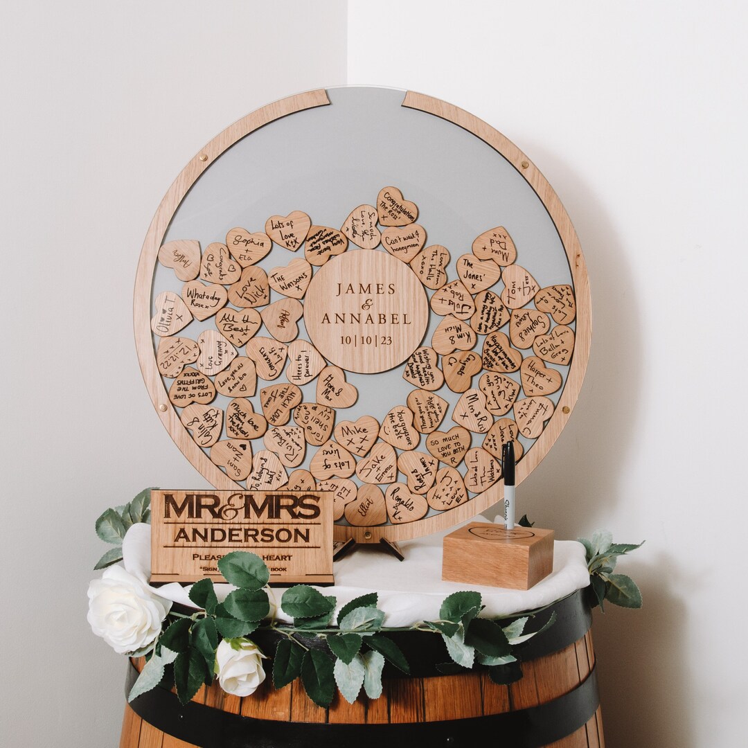 Wedding Decor Guest Book Alternative Circle Dropbox Guest Book ...