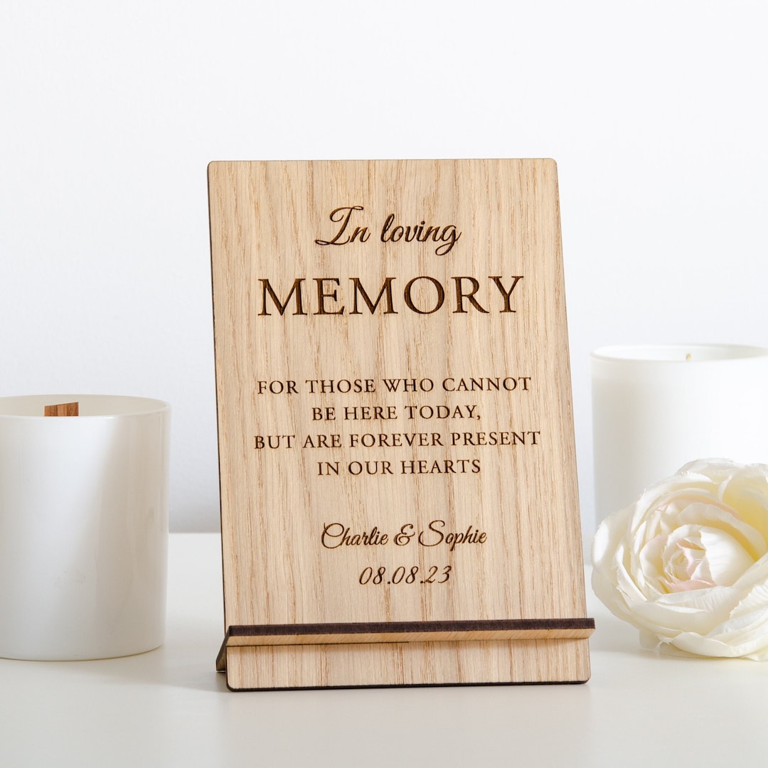 In Loving Memory Wedding Sign Personalised Wedding Day Sign Wooden ...