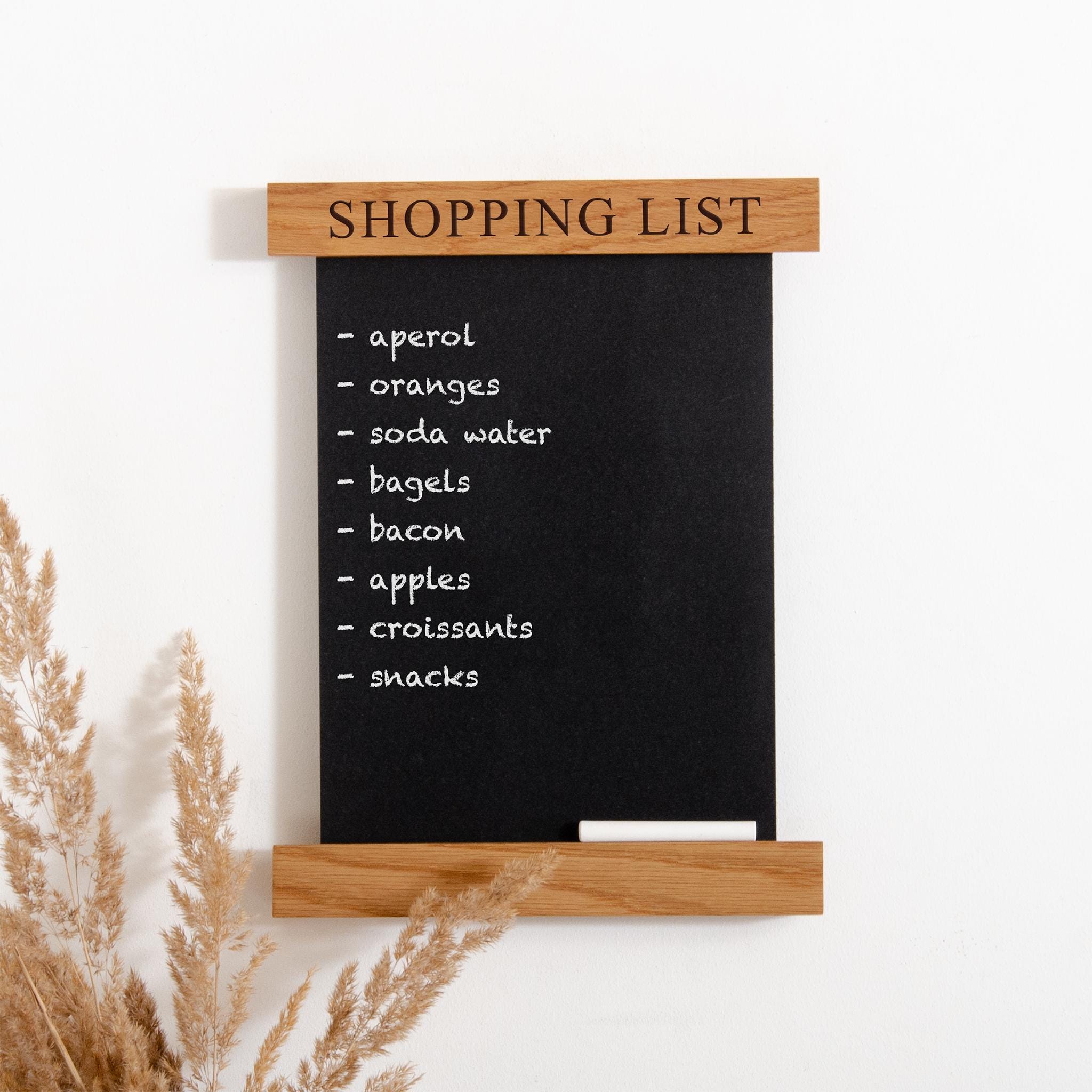 Personalised Wooden Chalkboard | Family Kitchen Notice Board | Floating ...