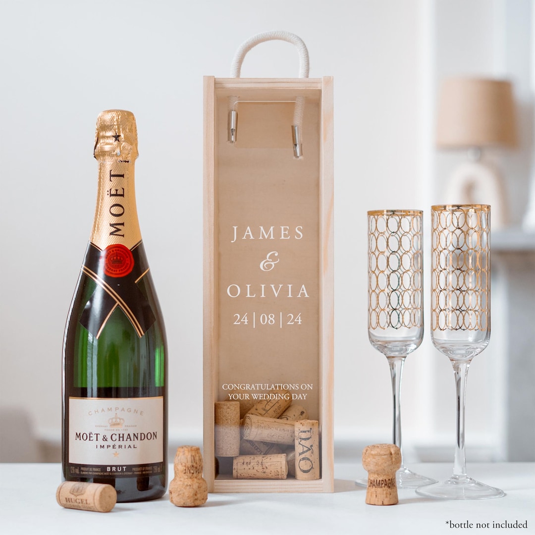 Personalised Engagement Bottle Box Personalised Engagement Gift ...