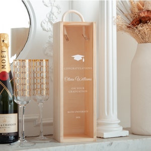 Personalised Graduation Bottle Box | Personalised Wine Champagne Box ...