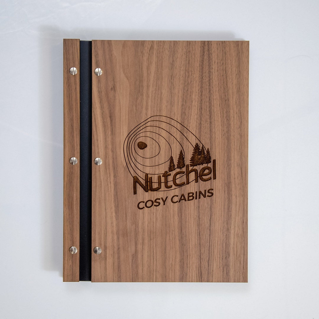 A4 Wooden Personalised Logo Folder Portfolio Wedding Guestbook - Etsy