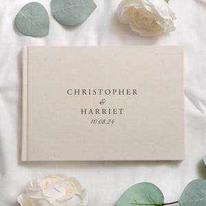 Personalised Linen Guest Book | Wedding Linen Wedding Guestbook ...