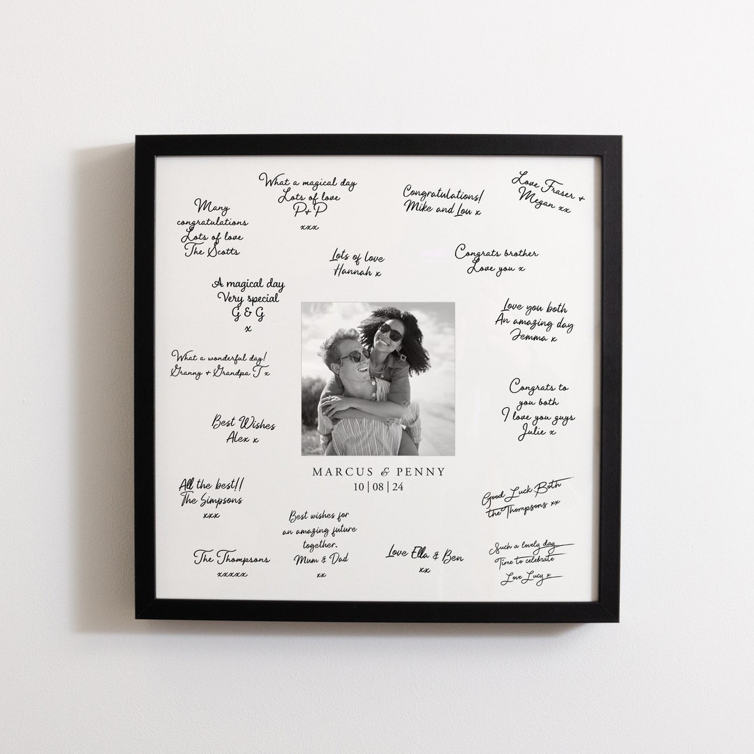 Personalised Wedding Photo Frame Guest Book | Alternative Keepsake ...