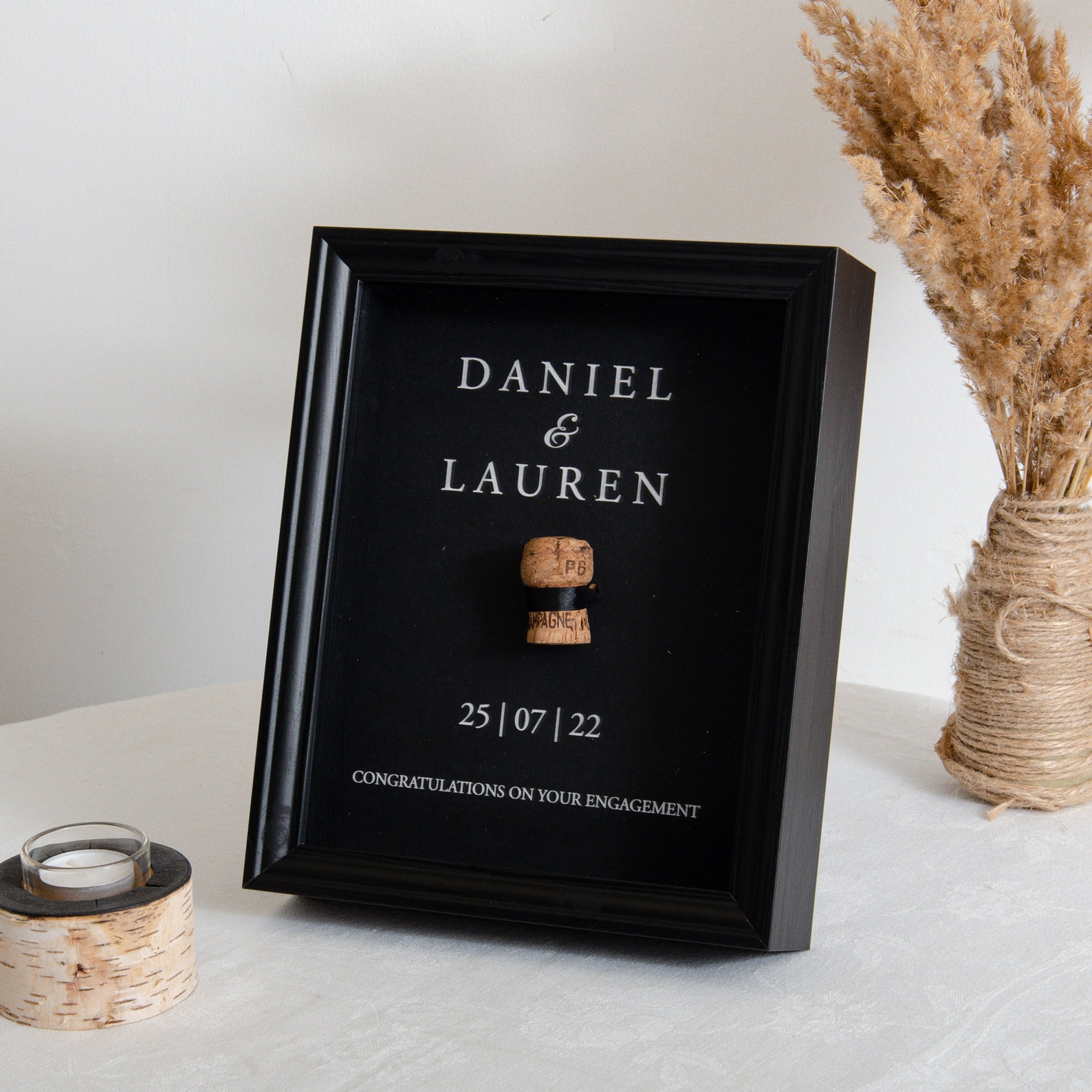 First Toast Cork Saver Memory Box Frame Engagement Couple - Etsy UK