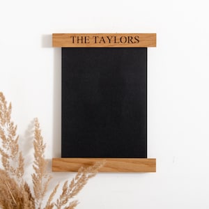 Personalised Wooden Chalkboard | Family Kitchen Notice Board | Floating ...