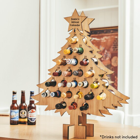Personalised Advent Calendar for Drinks Oak Christmas Tree | Etsy