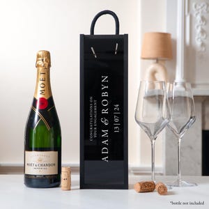 Personalised Engagement Bottle Box | Champagne Wooden Box | Keepsake ...