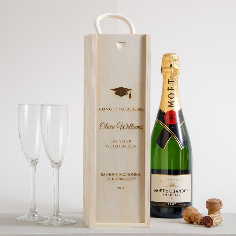 Personalised Graduation Bottle Box Personalised Wine Champagne - Etsy