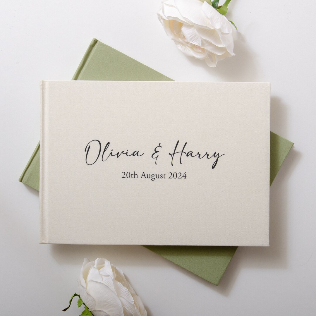 Personalised Wedding Linen Guest Book Linen Wedding First Names ...