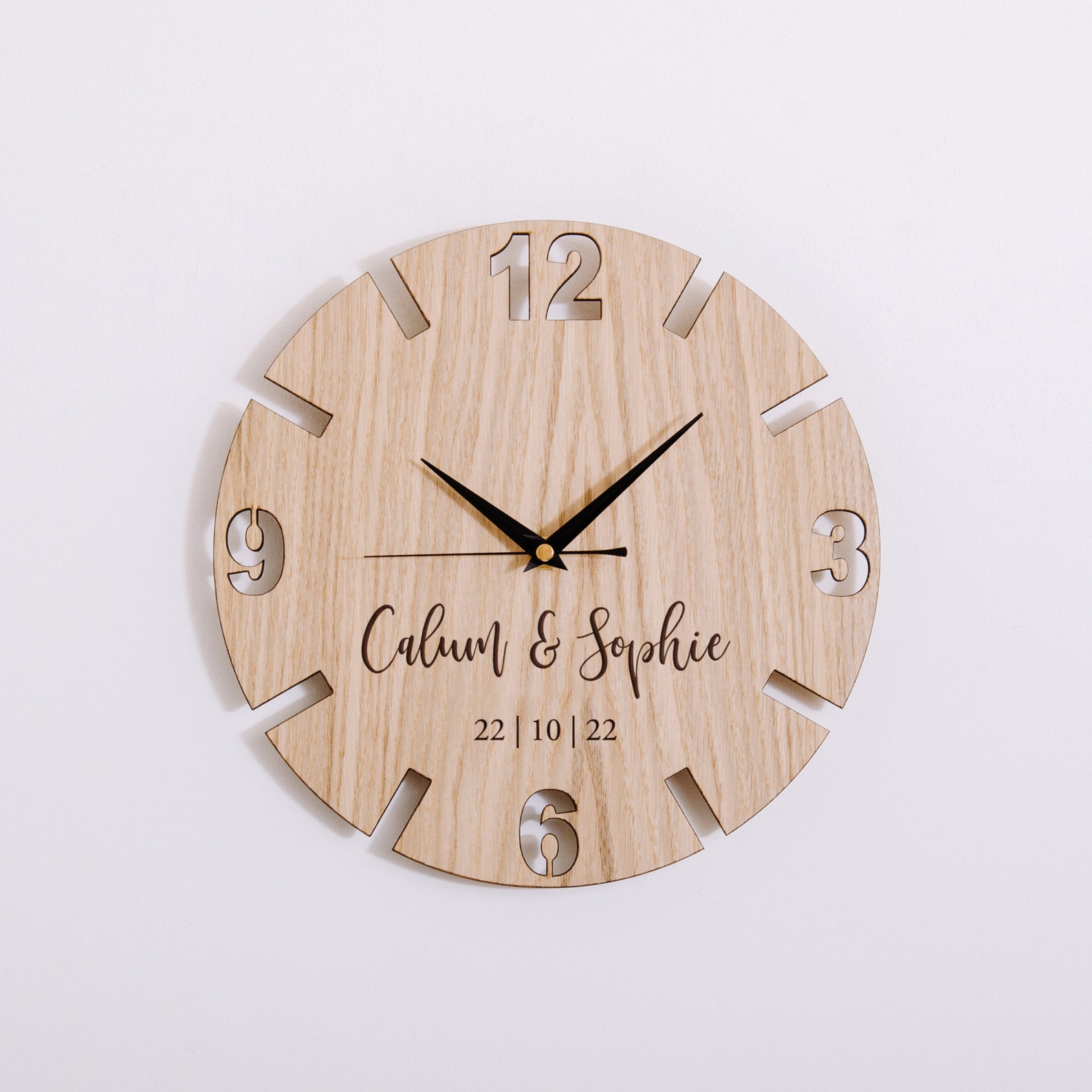 Personalised Wooden Family Clock House Clock New Home Wedding - Etsy UK