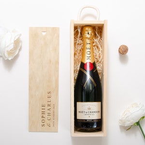 Personalised Wedding Bottle Box | Engagement Champagne Wooden Box ...