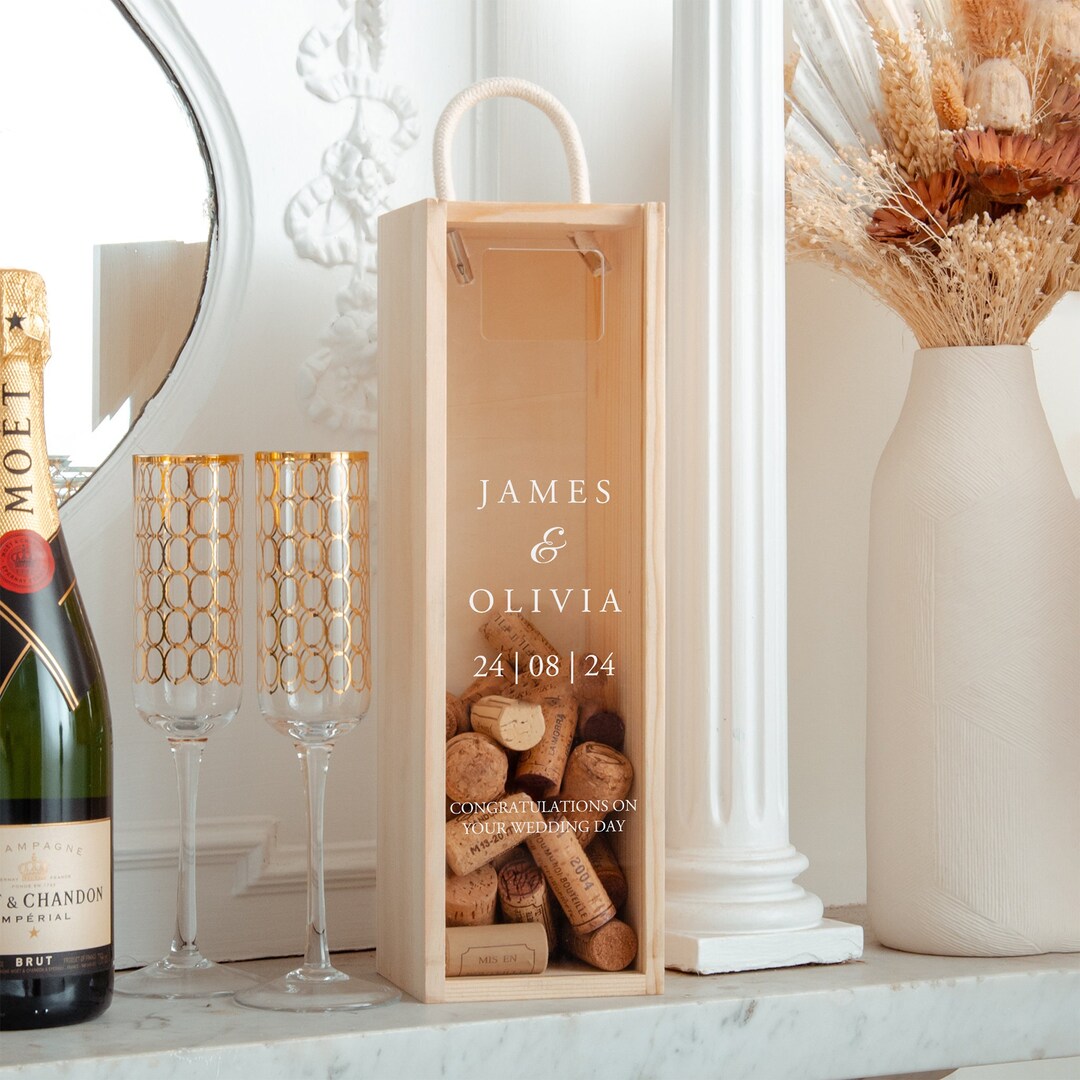 Personalised Engagement Bottle Box Personalised Engagement Gift Present ...