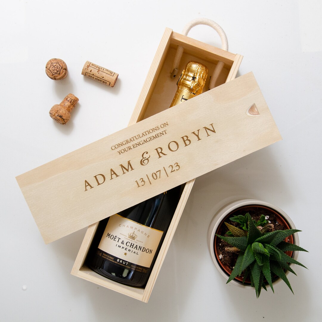 Personalised Engagement Bottle Box Personalised Engagement - Etsy