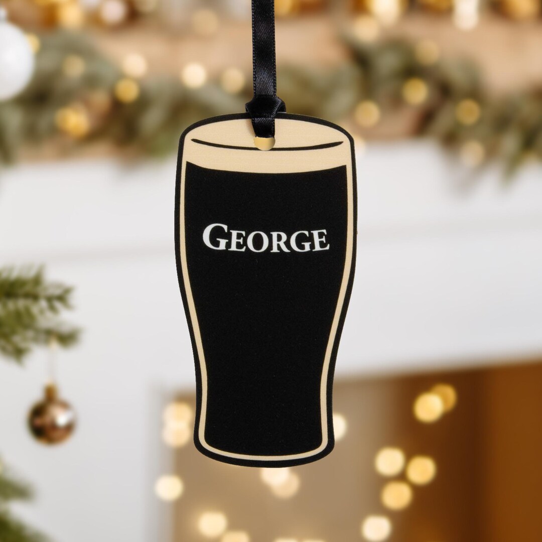 Personalised Stout Beer Glass Christmas Decoration Personalised Ale ...