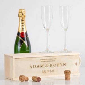Personalised Engagement Bottle Box Personalised Engagement Gift Present ...