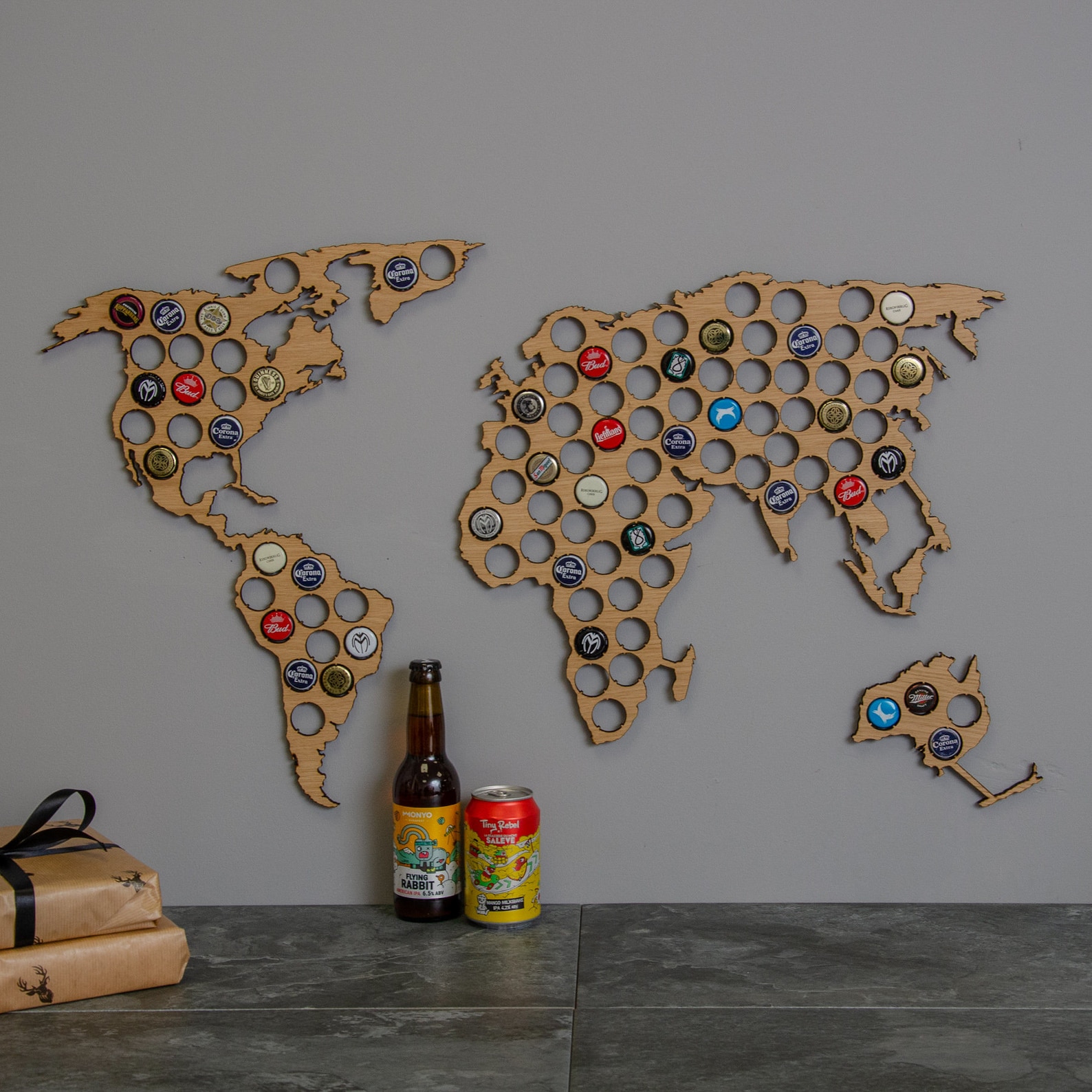 Beer Cap World Map Beer Bottle Cap Holder Beer Gifts for Him - Etsy