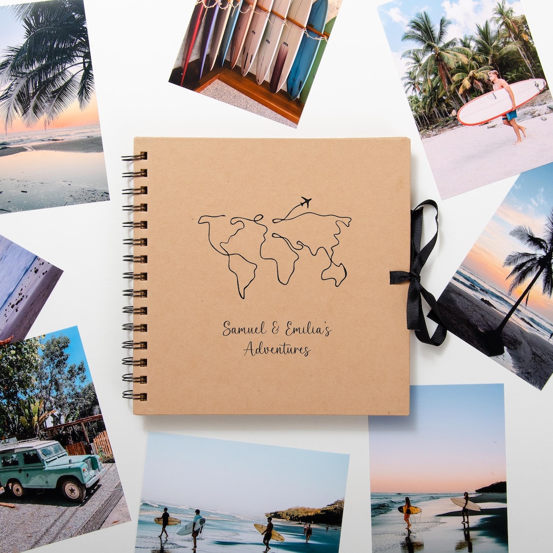 Personalised Travel Adventures Scrapbook | Photo & Ticket Memory Book ...