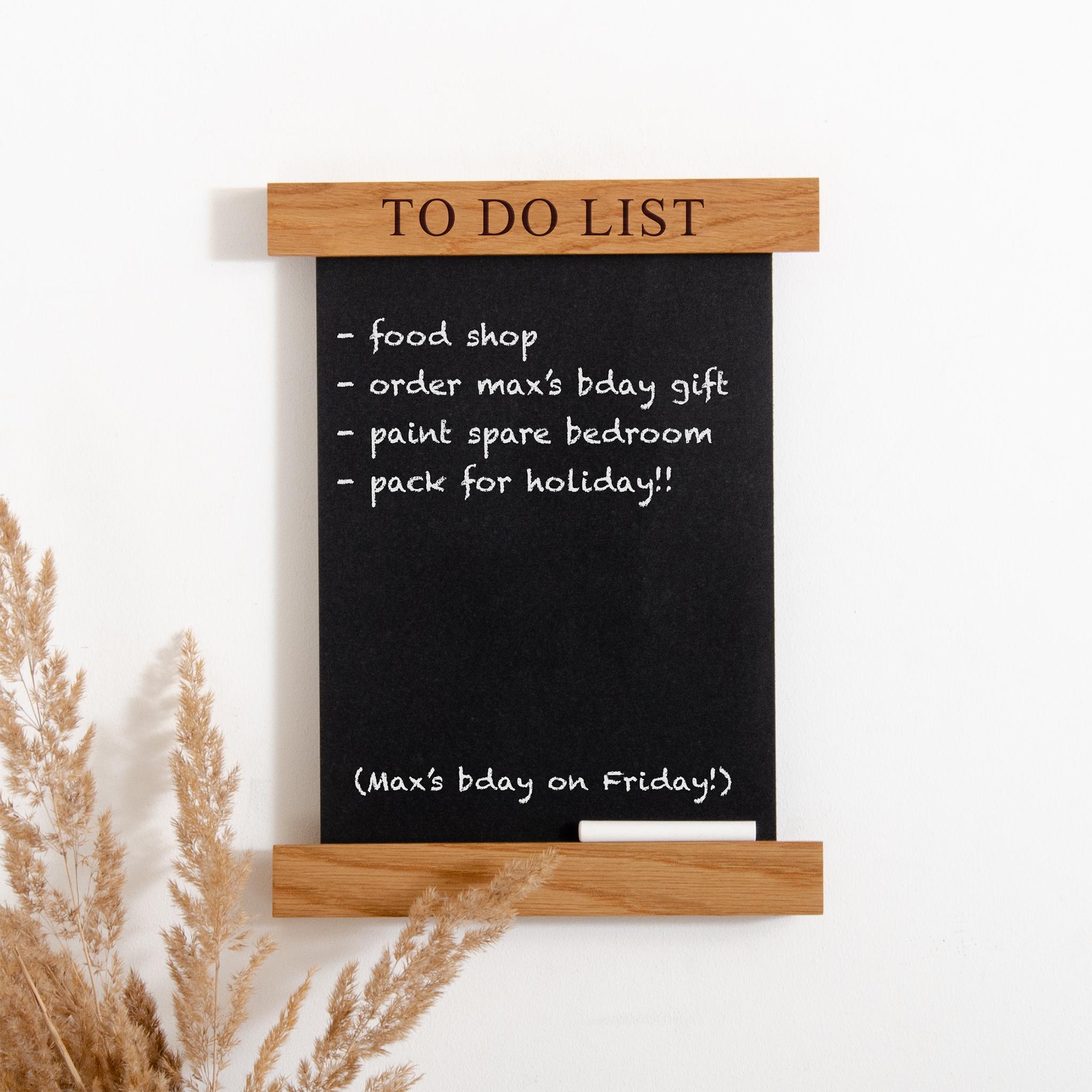 Personalised Wooden Chalkboard | Family Kitchen Notice Board | Floating ...