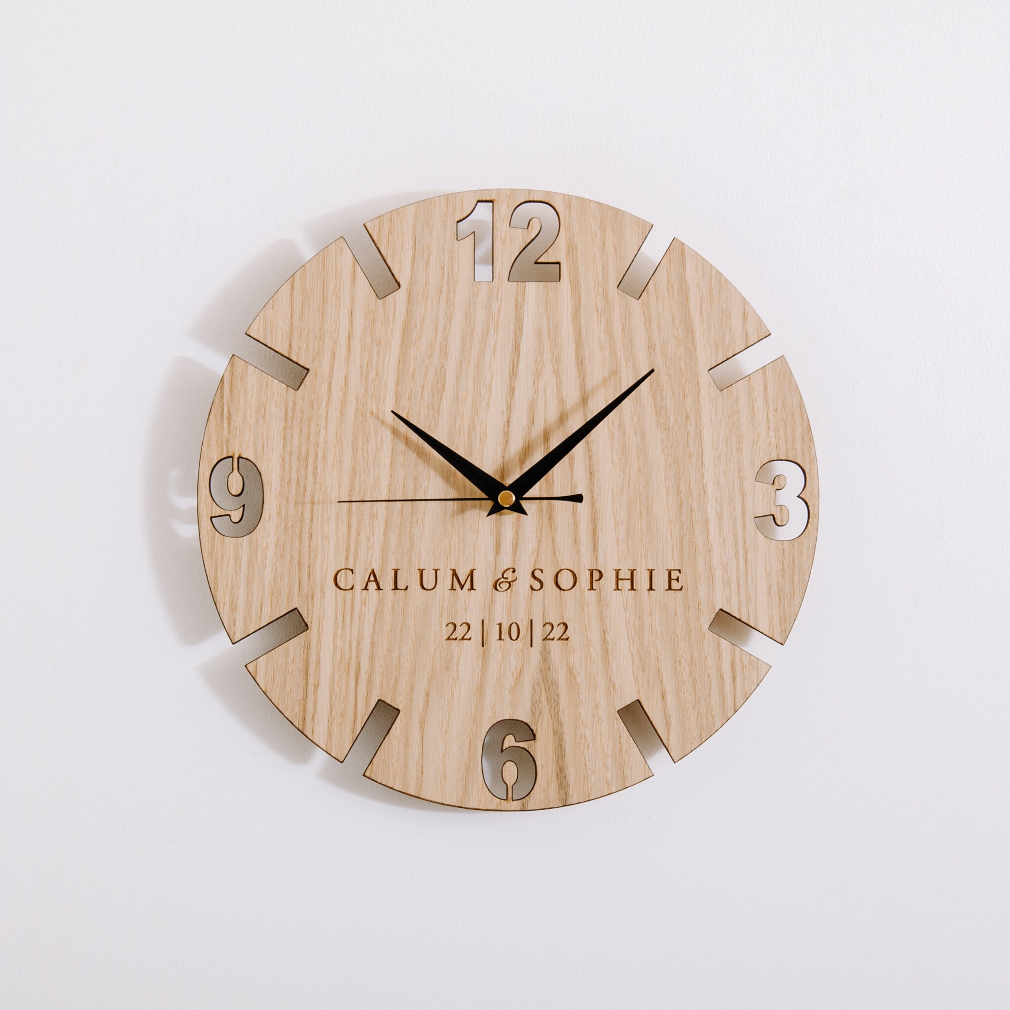 Personalised Wooden Family Clock House Clock New Home Wedding - Etsy UK