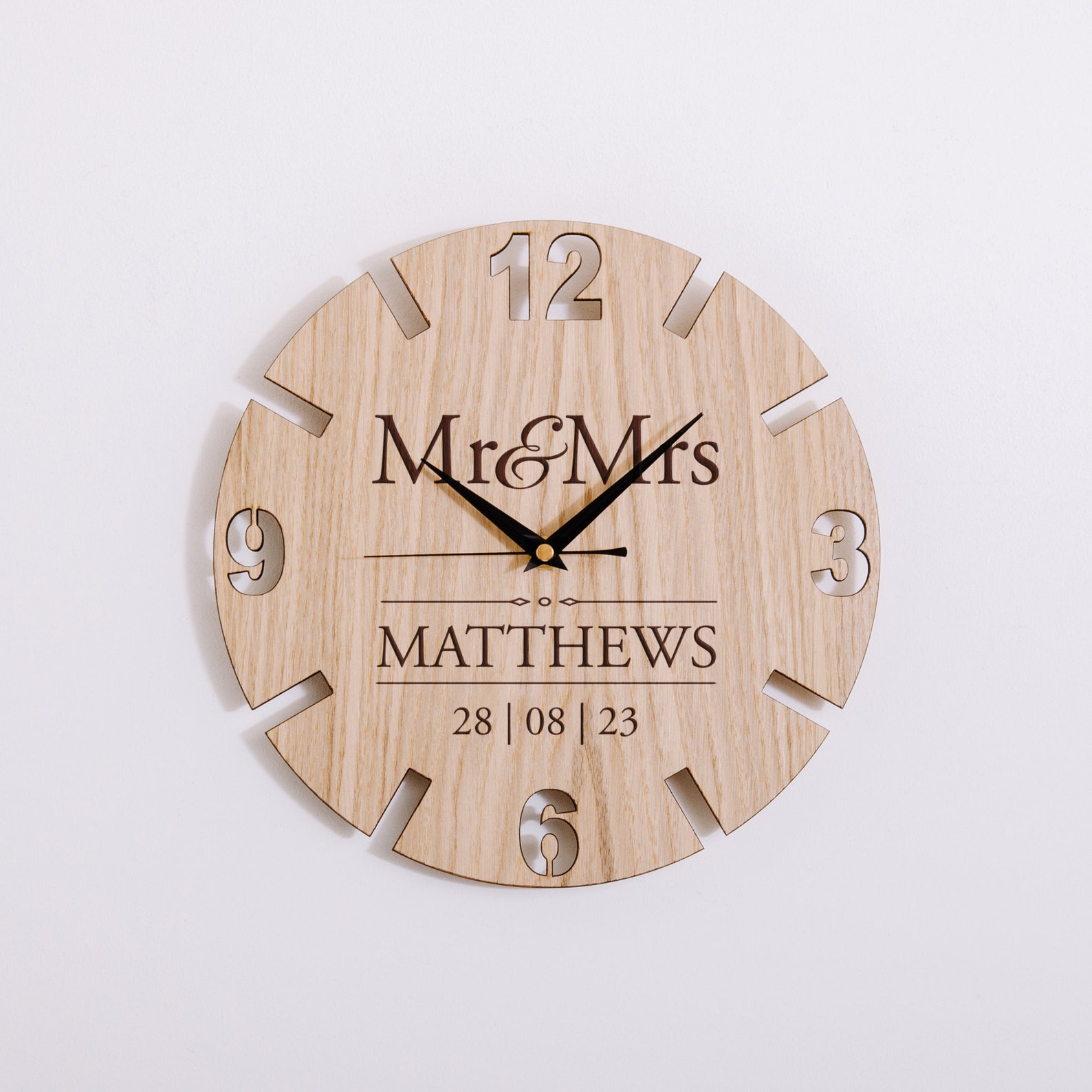 Personalised Wooden Family Clock House Clock New Home Wedding - Etsy UK