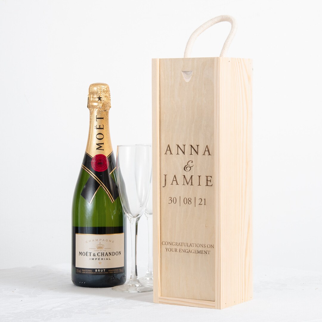 Personalised Wedding Bottle Box Personalised Engagement Wedding Gift ...