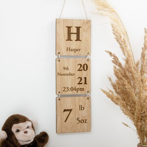 Personalised Baby Birth Details Sign Christening Gift Birth Wall Decor ...