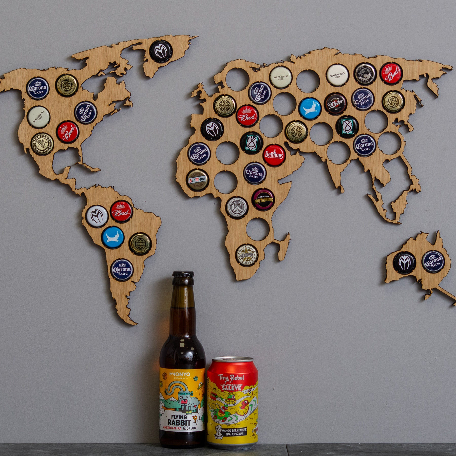 Bottle Cap World Map Holder | Craft Brewery Travel Display | Gift for ...