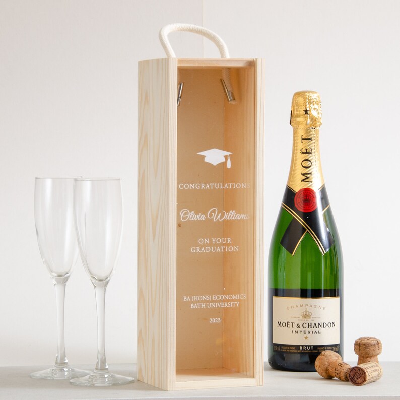 Personalised Graduation Bottle Box Personalised Wine Champagne - Etsy